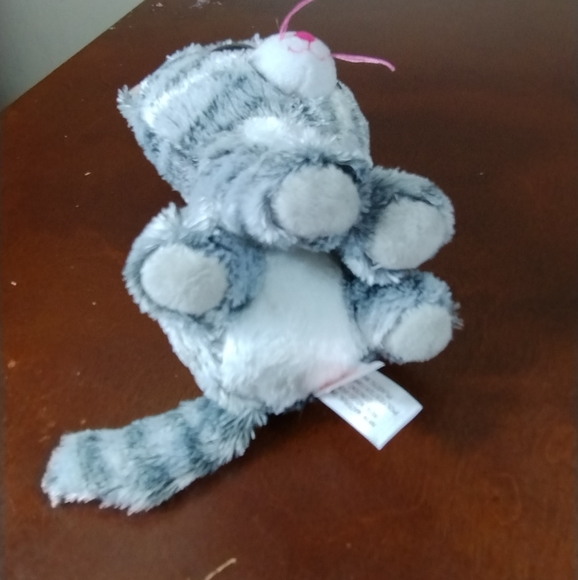 Ty | Toys | Ty Beanie Boo Kiki Gray White Cat Pink Glitter Eyes Bow 9 ...
